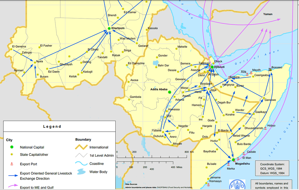 Livestock trade routes in the horn of africa - Economy, Development ...